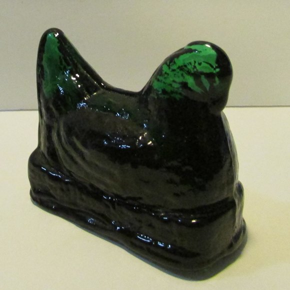 Accents | Vintage Green Art Glass Hen On Nest Figure Chicken ...